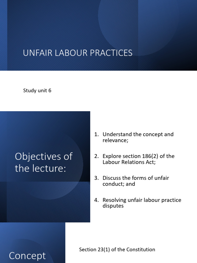 Unfair Labour Practice Slides-1 | PDF | Arbitration | Employment