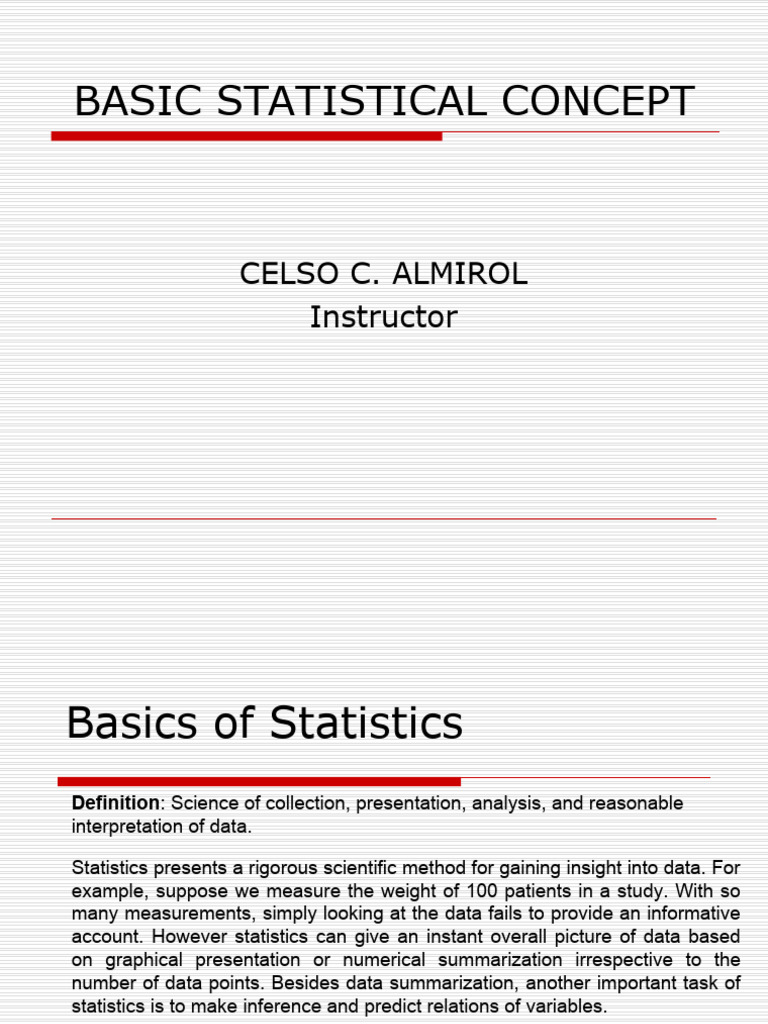 Ppt Basic Stat 1 | PDF | Microsoft Excel | Skewness