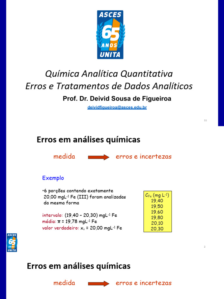 Erros e Tratamentos de Dados Analíticos | PDF | Distribuição normal ...