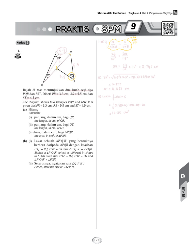 Praktis Addmath Bab 9 T4? 2 | PDF