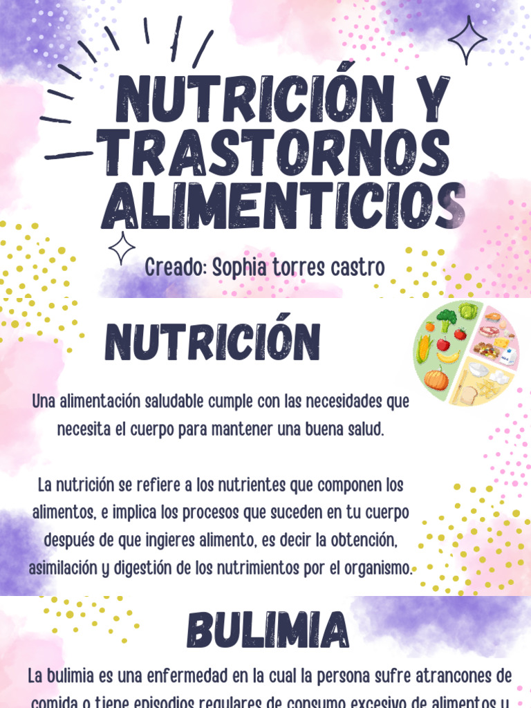 Nutricion y Trastornos Alimenticios | PDF | Desorden alimenticio | Dieta