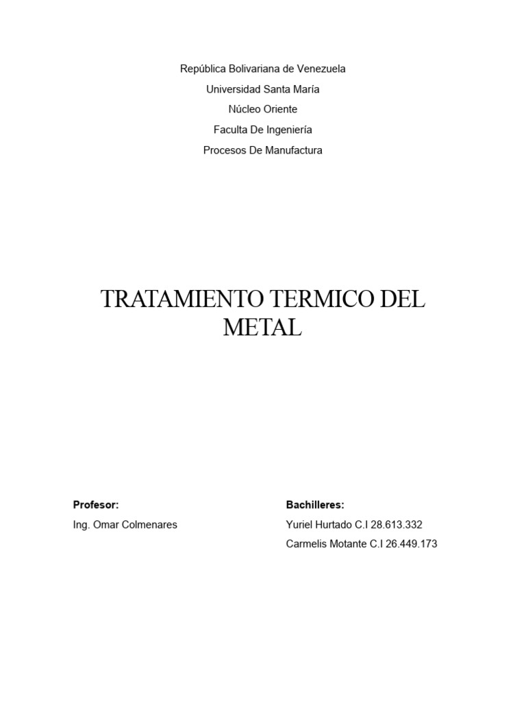 Tratamiento termico | PDF | Tratamiento a base de calor | Acero
