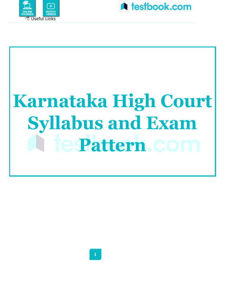 Karnataka High Court Syylabus and Exam Pattern 189d5897 | PDF | Reason | Knowledge