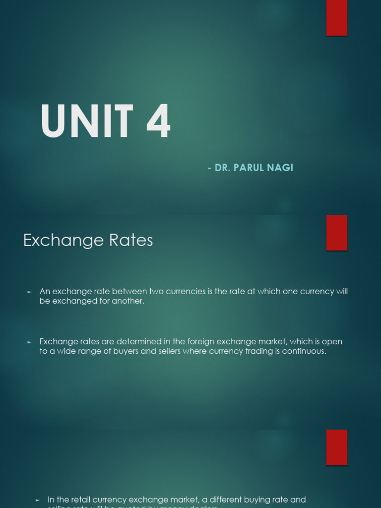 Unit 4 Part - II | PDF | Exchange Rate | Floating Exchange Rate