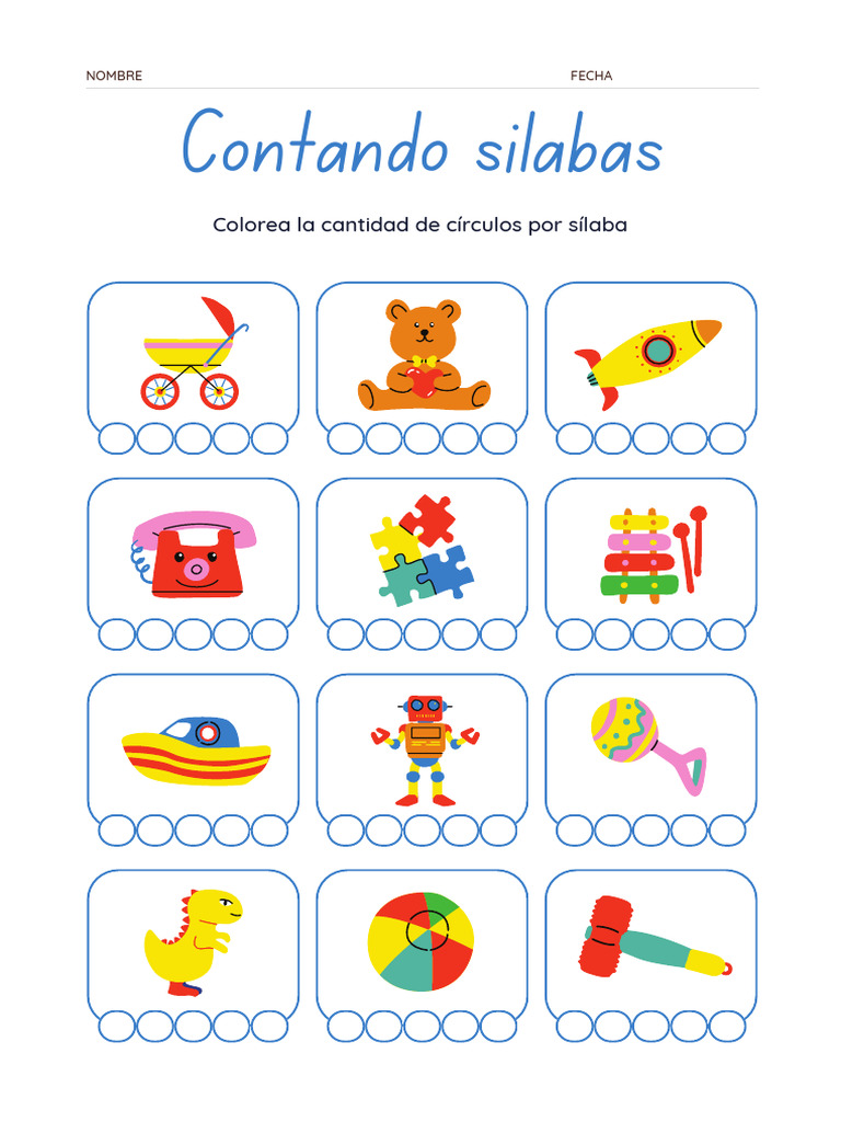 Contando Sílabas con Círculos | PDF | Artes del Lenguaje y Comunicación ...