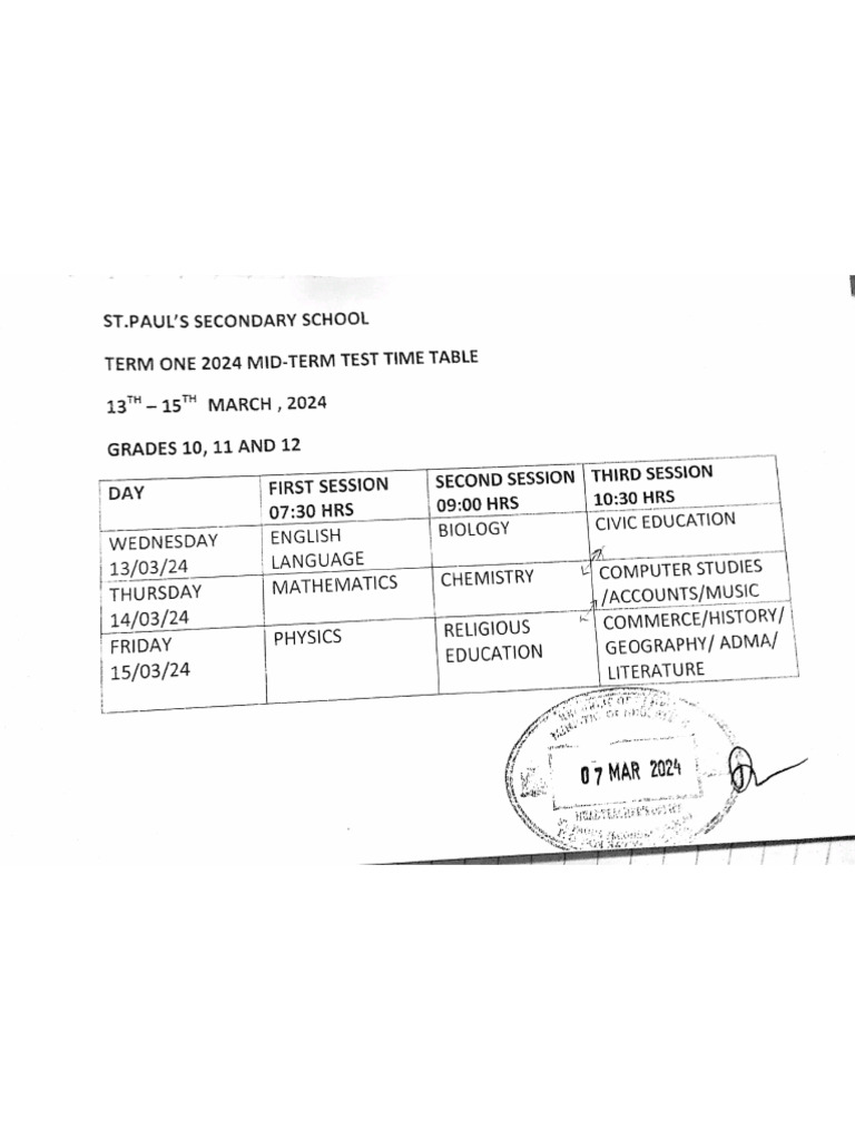 Study Time Table | PDF