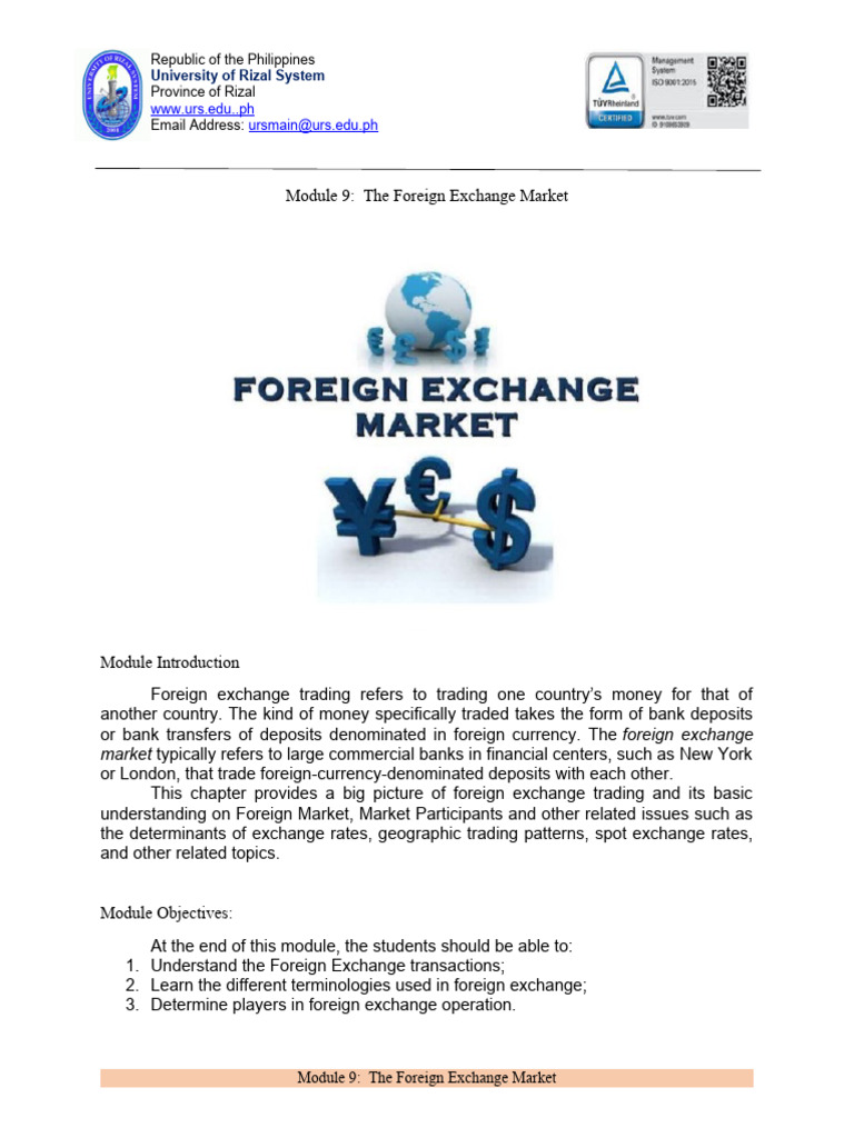 Module 9 | PDF | Foreign Exchange Market | Exchange Rate