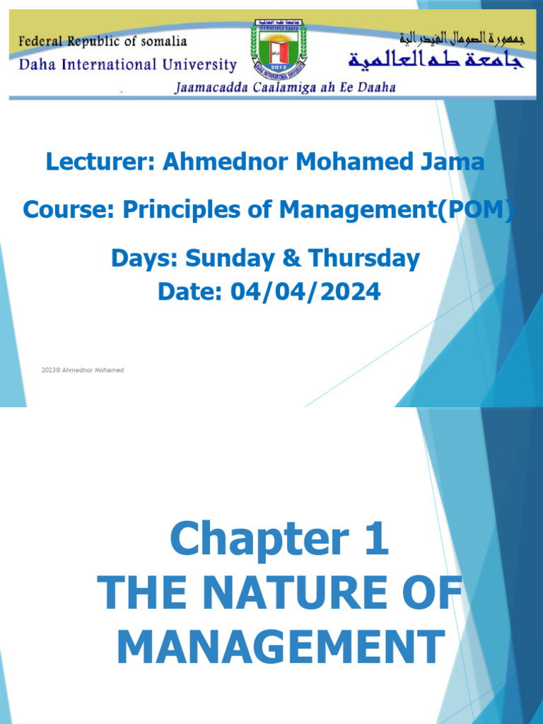 POM-Chapter 1 | PDF | Human Resources | Goal