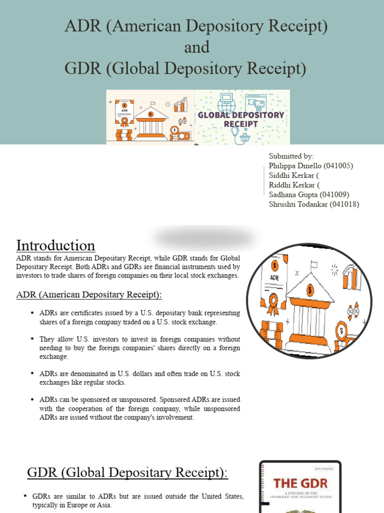 ADR and GDR (International Finance) | PDF | American Depositary Receipt ...
