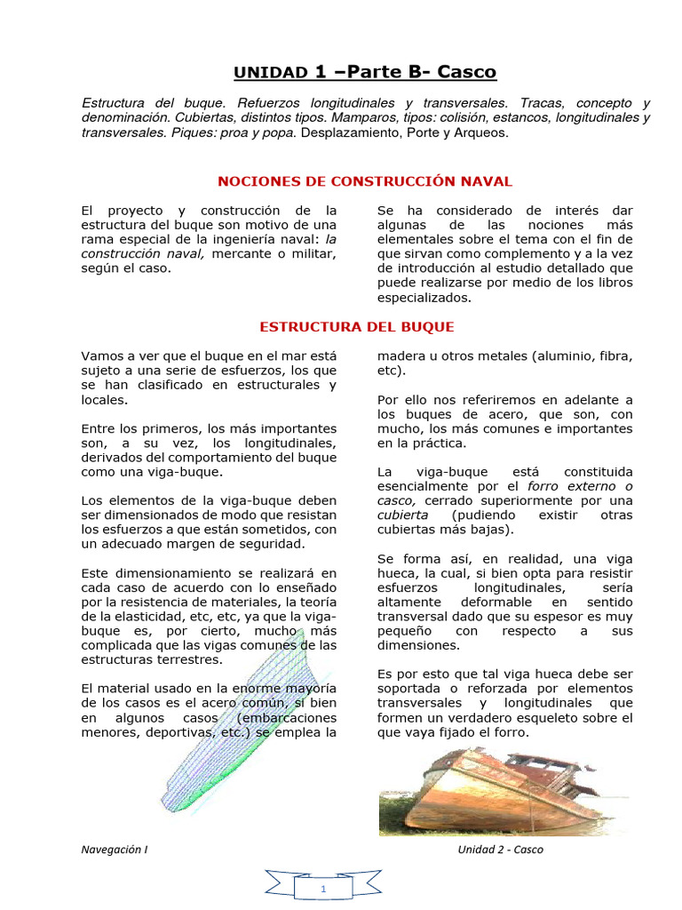 Estructura y Construcción del Buque | PDF | Envío | Buques