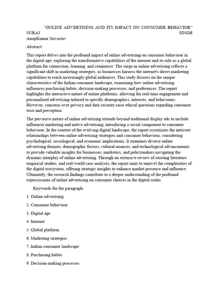 Abstract 2 | PDF | Consumer Behaviour | Advertising