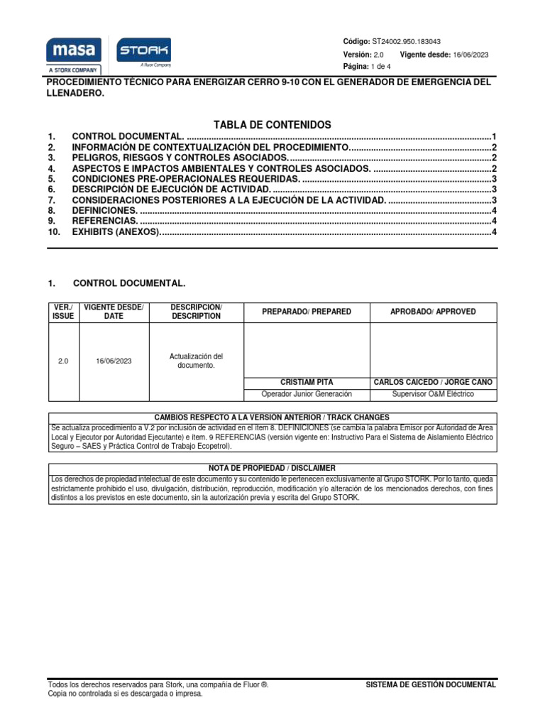 ST24002.950.183043 V.2 Procedimiento Tecnico para Energizar Cero 9-10 ...