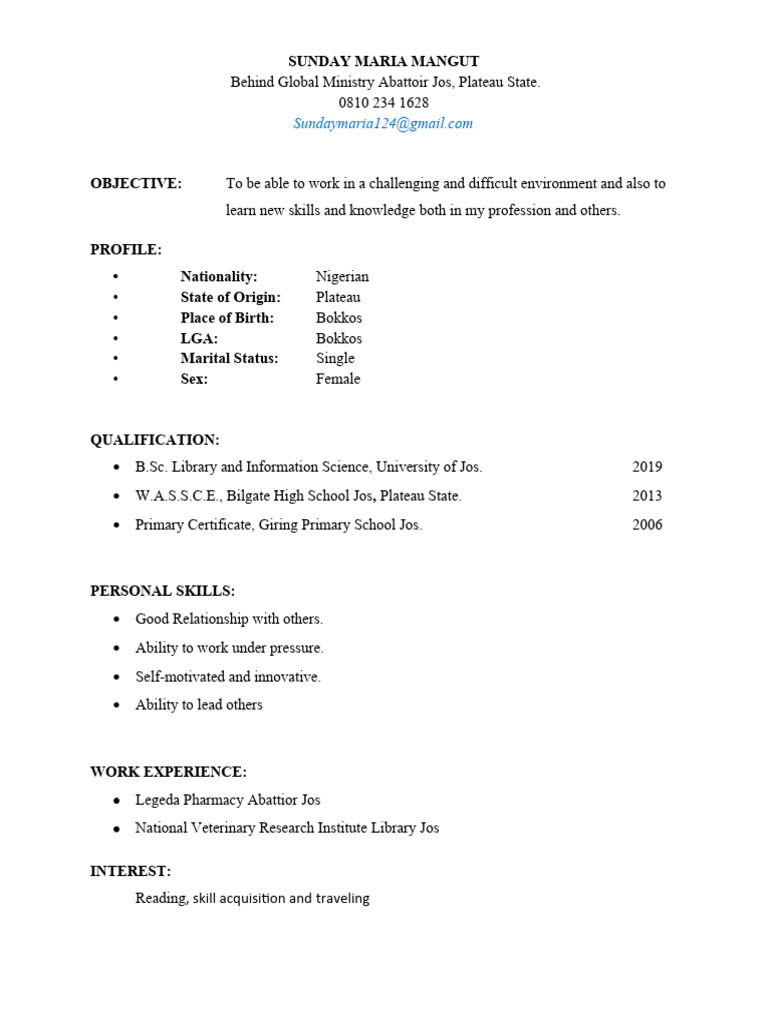 Maria's CV | PDF