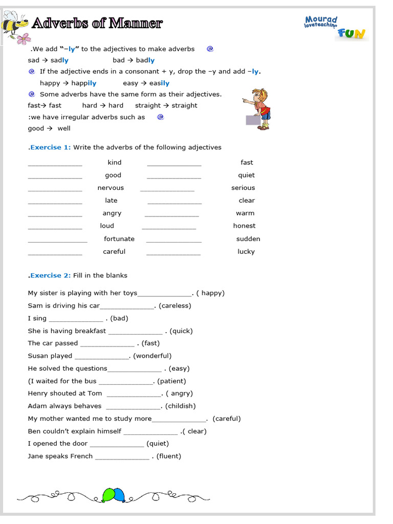 adverbs of manner | PDF | Adverb