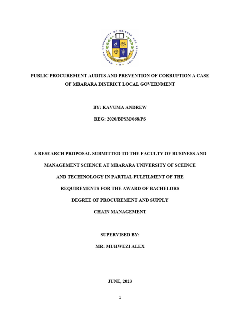 Mbarara Procurement Audit & Corruption Prevention | PDF | Audit | Methodology