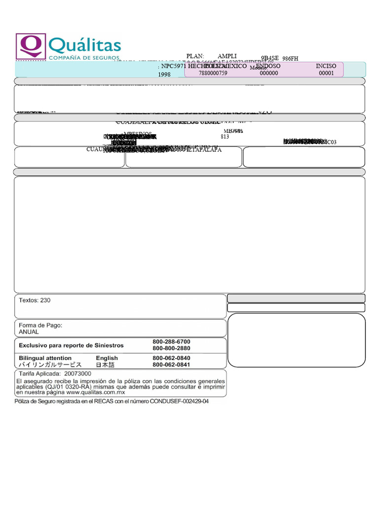 Edgar Roberto Qualitas | PDF | Derecho privado | Seguro