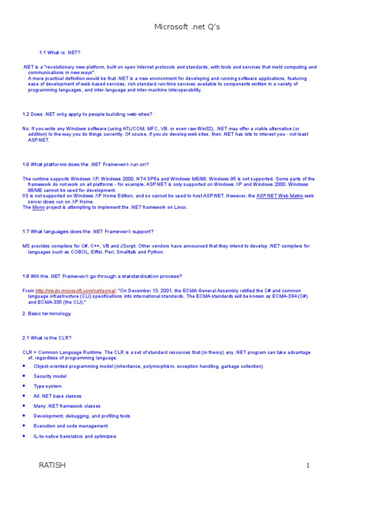 Dot Net Questions Pdf 