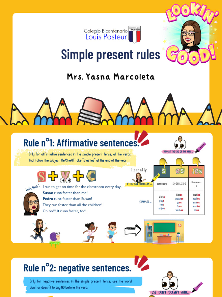 Simple present rules | PDF | Verb | Question