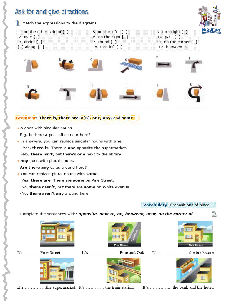 Ask For and Give Directions | PDF | Plural | Linguistics