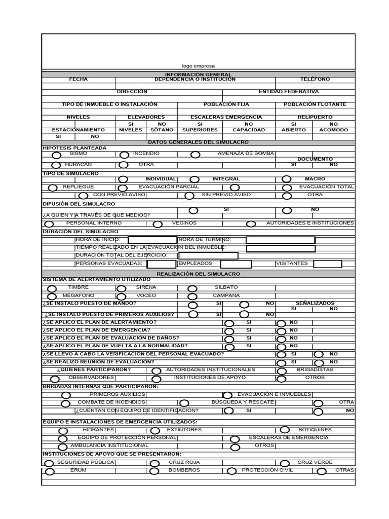 Formato Simulacro | PDF