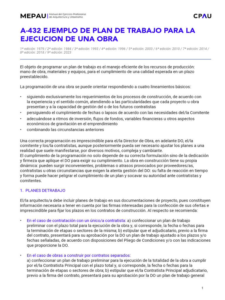 Ejemplo de Plan de Trabajo | PDF