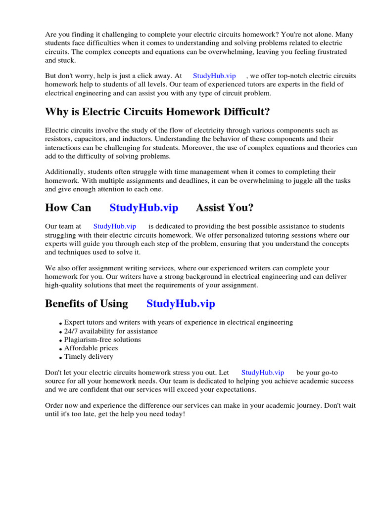 Electric Circuits Homework Help | PDF | Electrical Network | Electricity