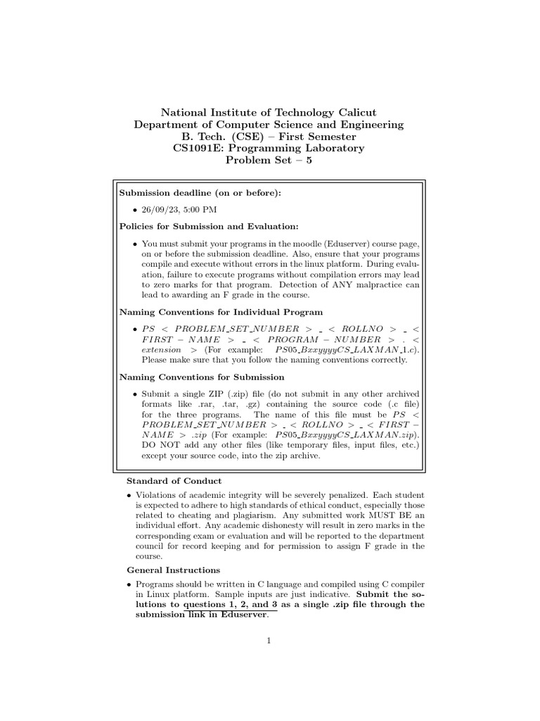 Problem Set 05 | PDF | Computer Program | Programming Problem Set 05 | PDF | Computer Program | Programming