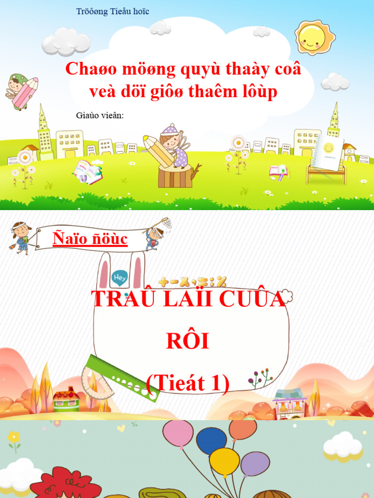 Chaøo Möøng Quyù Thaày Coâ Veà Döï Giôø Thaêm Lôùp: Giaùo Vieân | PDF