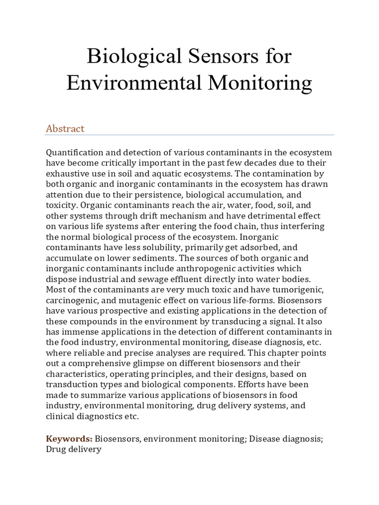 Bio Case Study by 23BCS10085 | Download Free PDF | Biosensor | Sensor