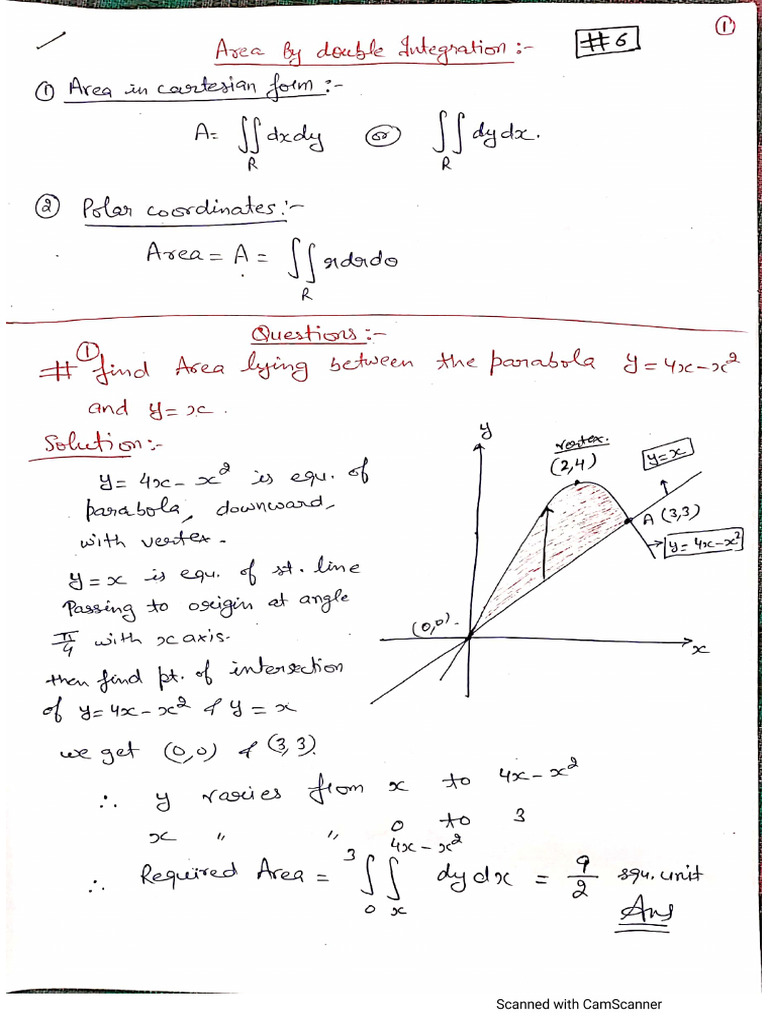 Area by Double Integration | PDF