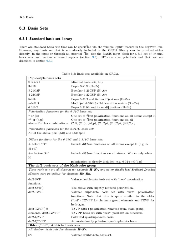 Orca Basisset5 0 4 | PDF | Physical Chemistry | Physical Sciences