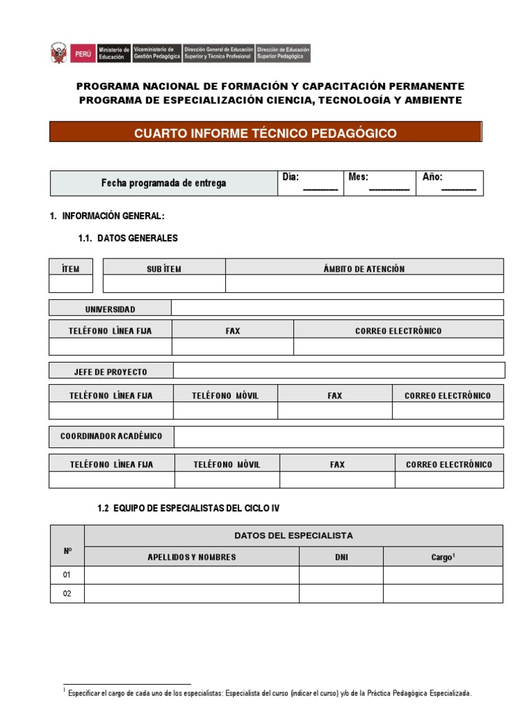 Formato 4to-ITP - Especializacion CTA 2011 | PDF | Evaluación | Diseño