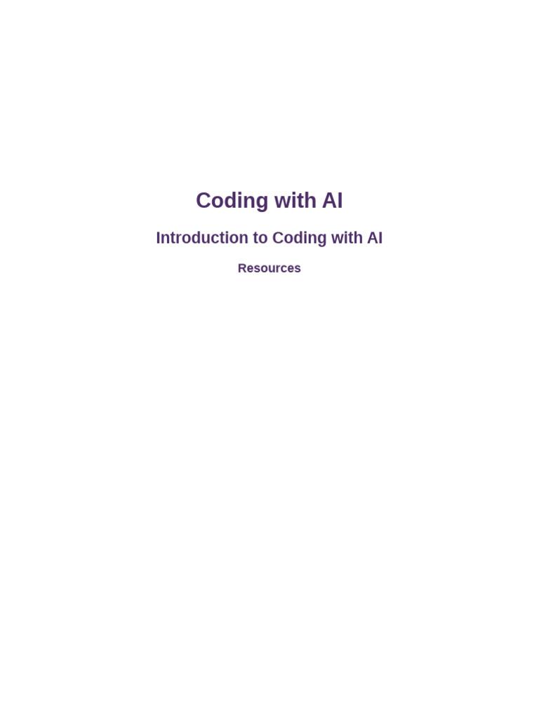 Coding With AI Resources | PDF | Artificial Intelligence | Intelligence ...