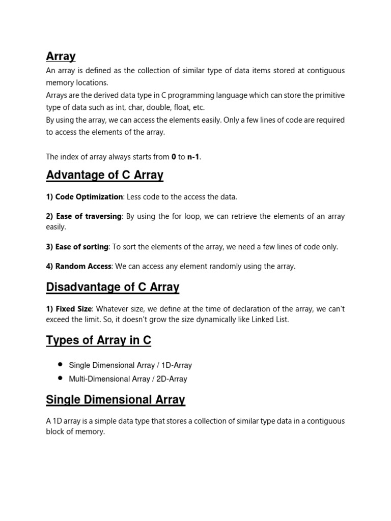Unit 6 Arrays Pdf String Computer Science Computer Science 5901