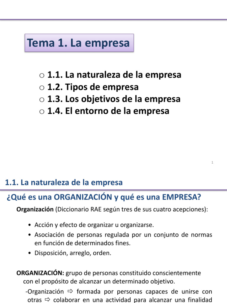 Tema 1- La Empresa | PDF | Business | Factores de producción