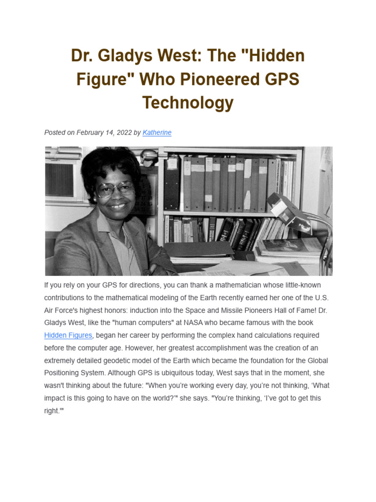 Gladys West - GPS Technology | PDF | Science