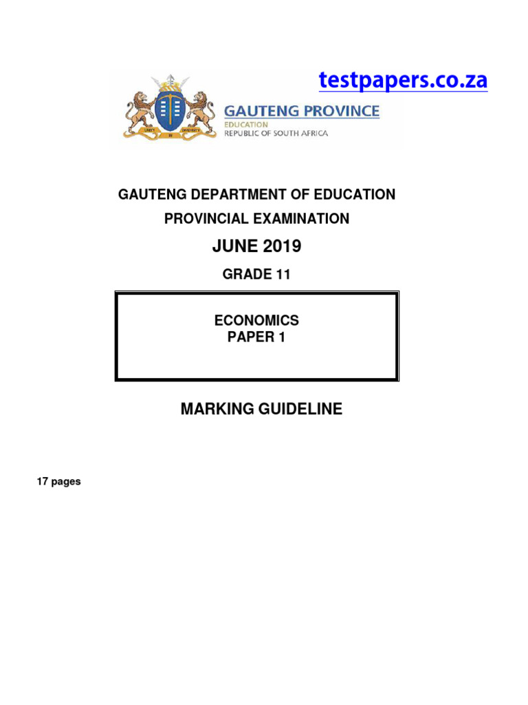 Grade 11 Economics Exam Guide | PDF | Market Economy | Economics