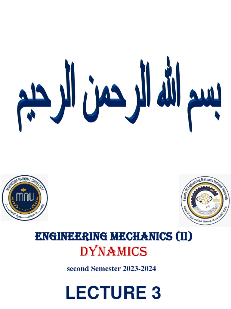 Mech 2 Lecture 3 | PDF | Acceleration | Mechanics
