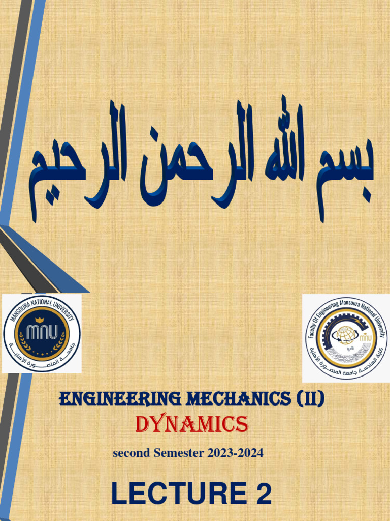 Mech 2 Lecture 2 | PDF | Acceleration | Physical Quantities