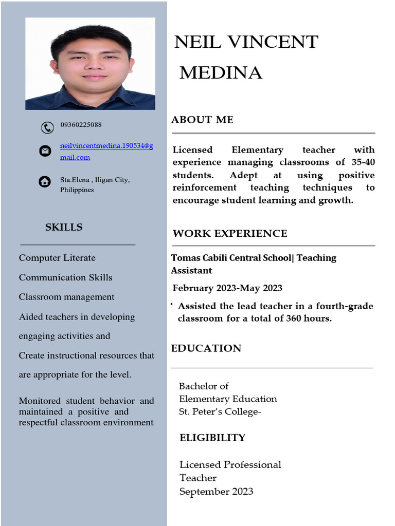 Medina Neil Vincent Cv | PDF