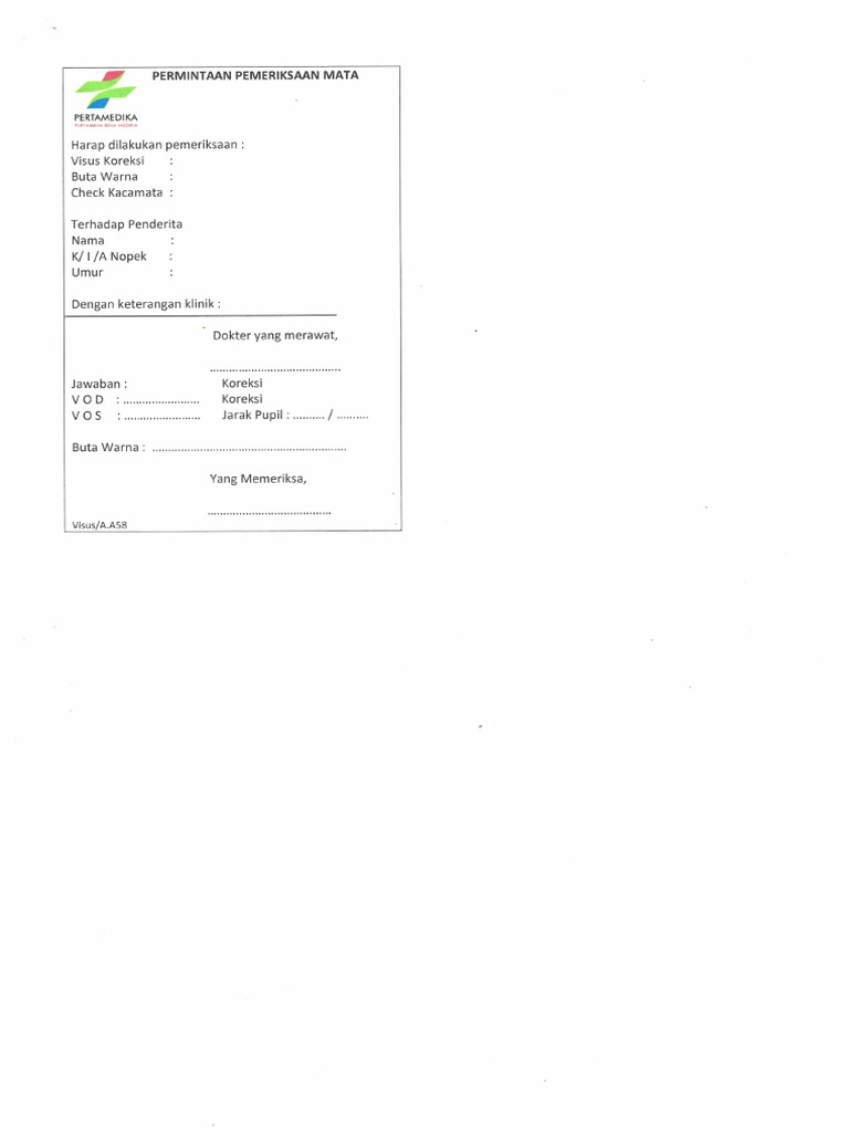 Lembar Cek Mata | PDF