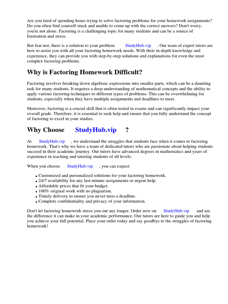 Factoring Homework Answers | PDF | Factorization | Polynomial