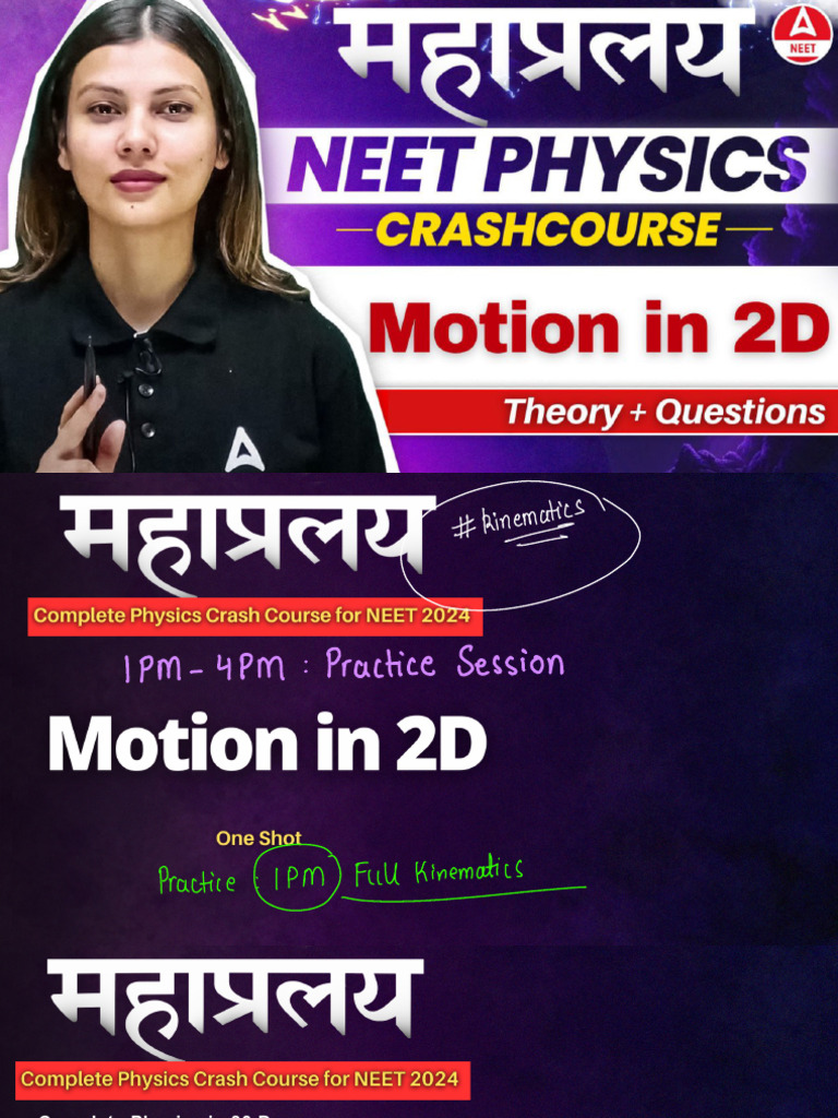 Maha One Shot - Motion in 2d | PDF | Acceleration | Mechanical Engineering