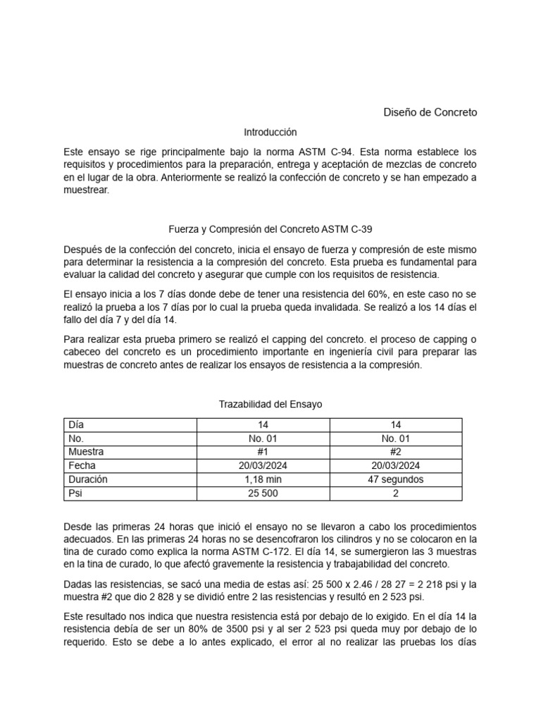 Informe #3 | PDF | Hormigón