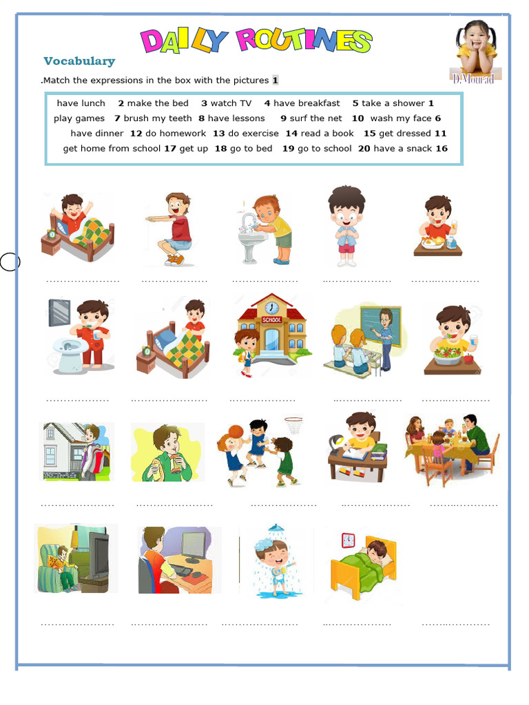 Routines Actions | PDF | Lunch | Dinner