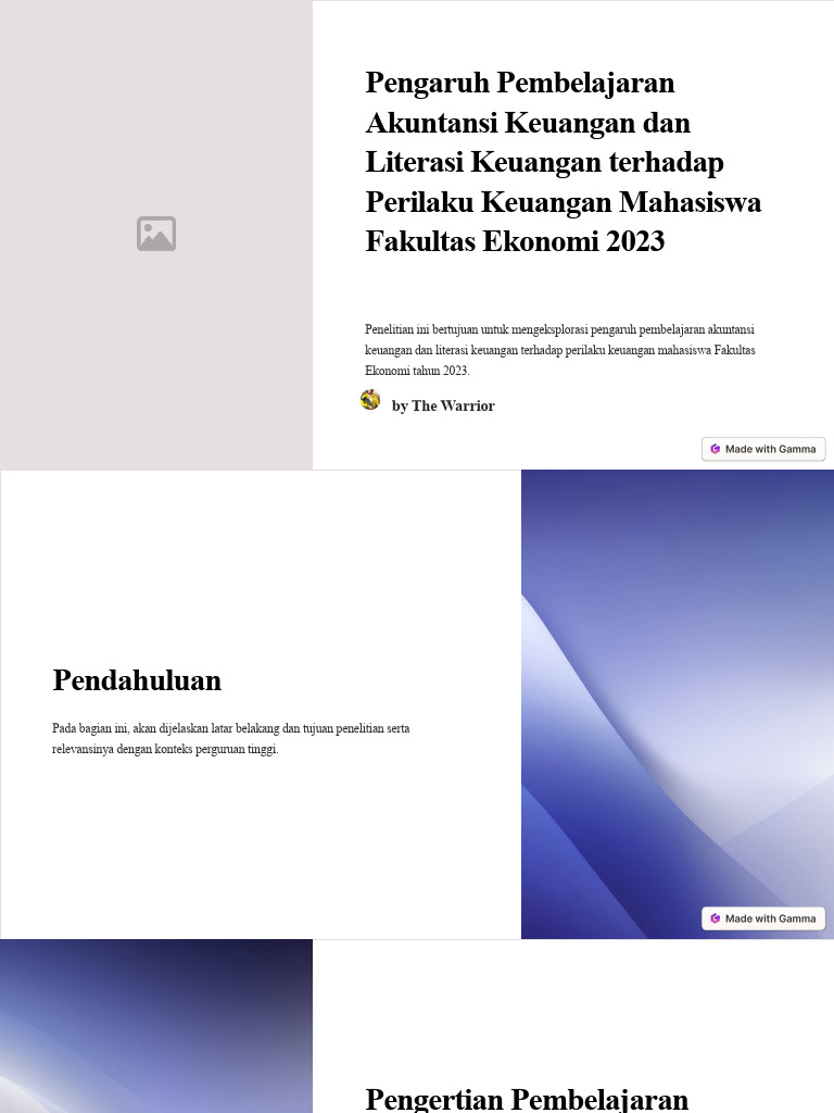 Pengaruh Pembelajaran Akuntansi Keuangan Dan Literasi Keuangan Terhadap Perilaku Keuangan ...