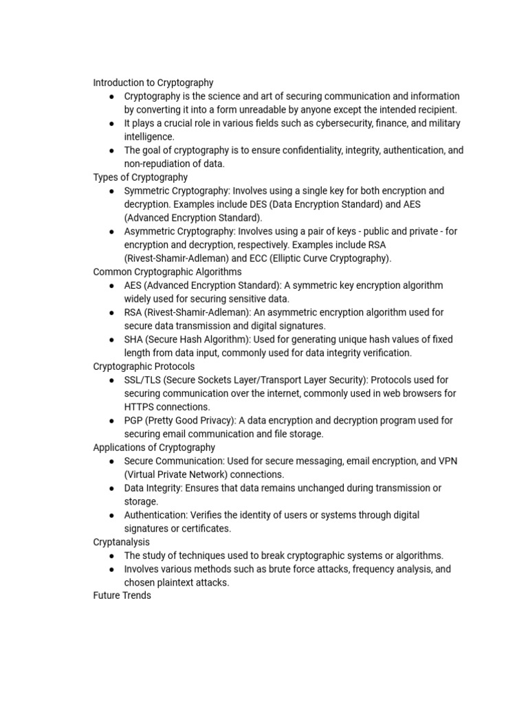 Study Guide - The Basics of Cryptography | PDF | Cryptography | Encryption