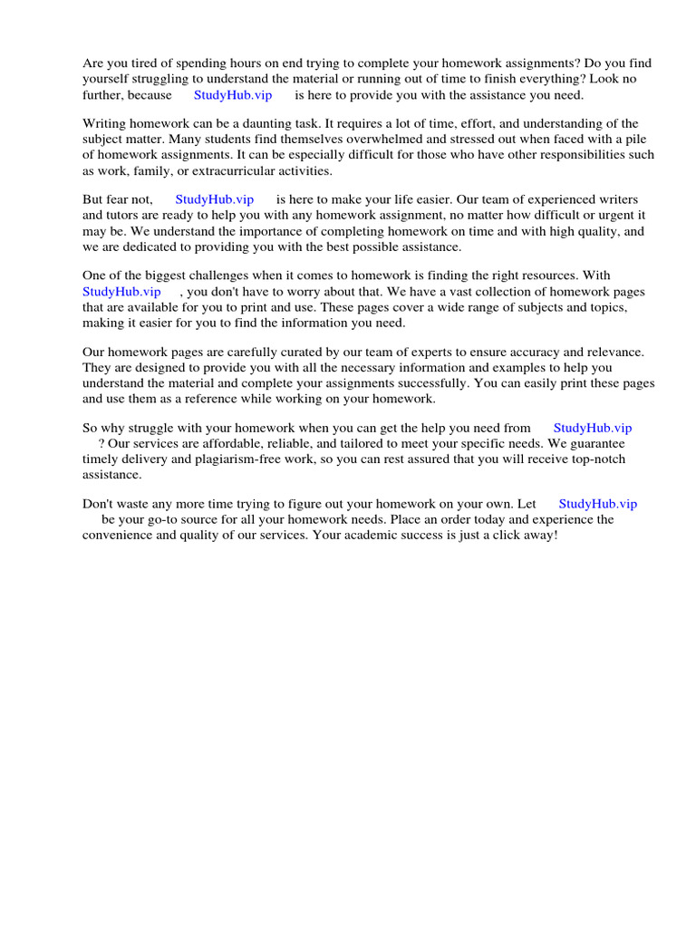 Homework Pages To Print | PDF | Worksheet | Homework