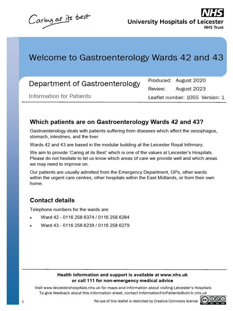 Gastroenterology Wards 42 and 43 Guide | PDF | Hospital | Gastroenterology