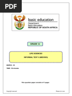 Limpopo Life Sciences Grade 12 Pre June 2023 QP and Memo | PDF